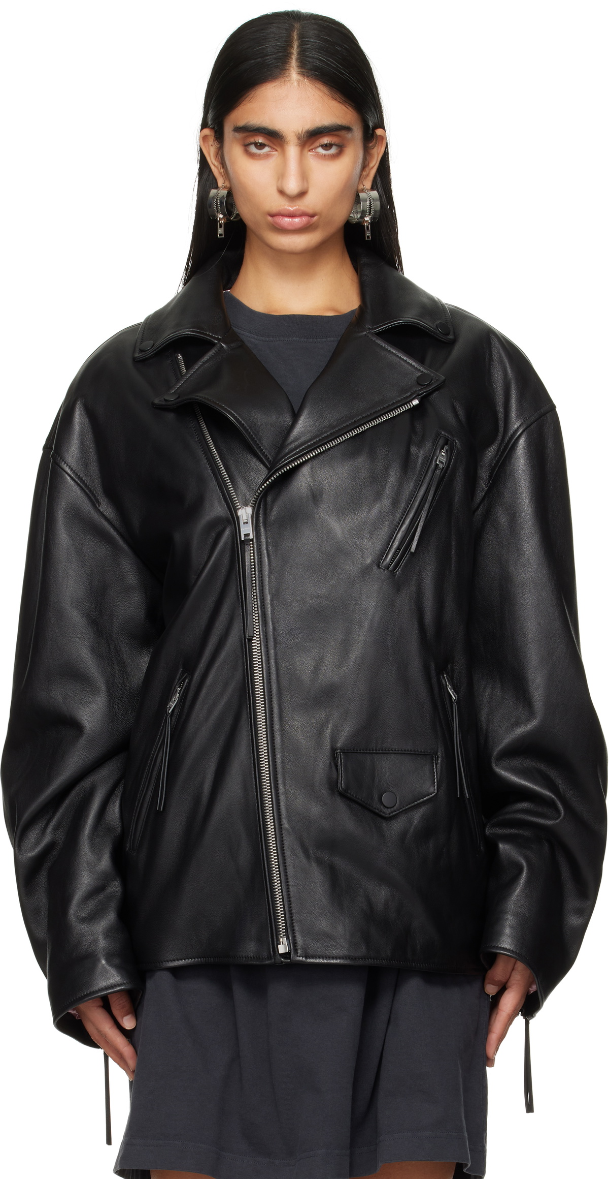 Acne Studios Black Padded Leather Jacket Acne Studios