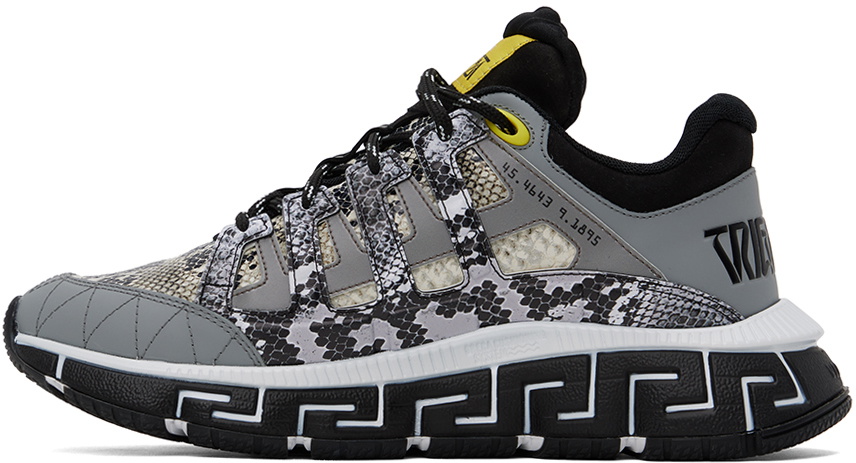 Versace Gray Python Trigreca Sneakers Versace