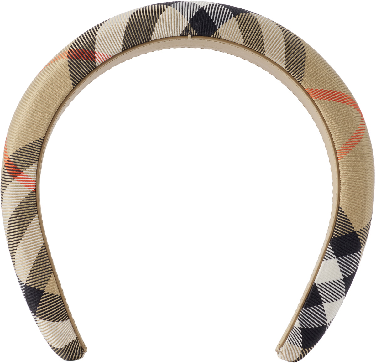 Burberry Kids Beige Check Nylon Headband Burberry