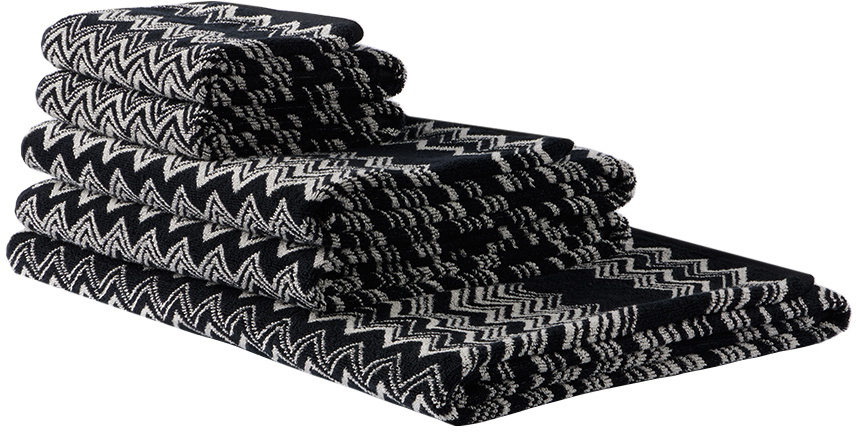 Missoni Black & White Keith Five-Piece Towel Set Missoni