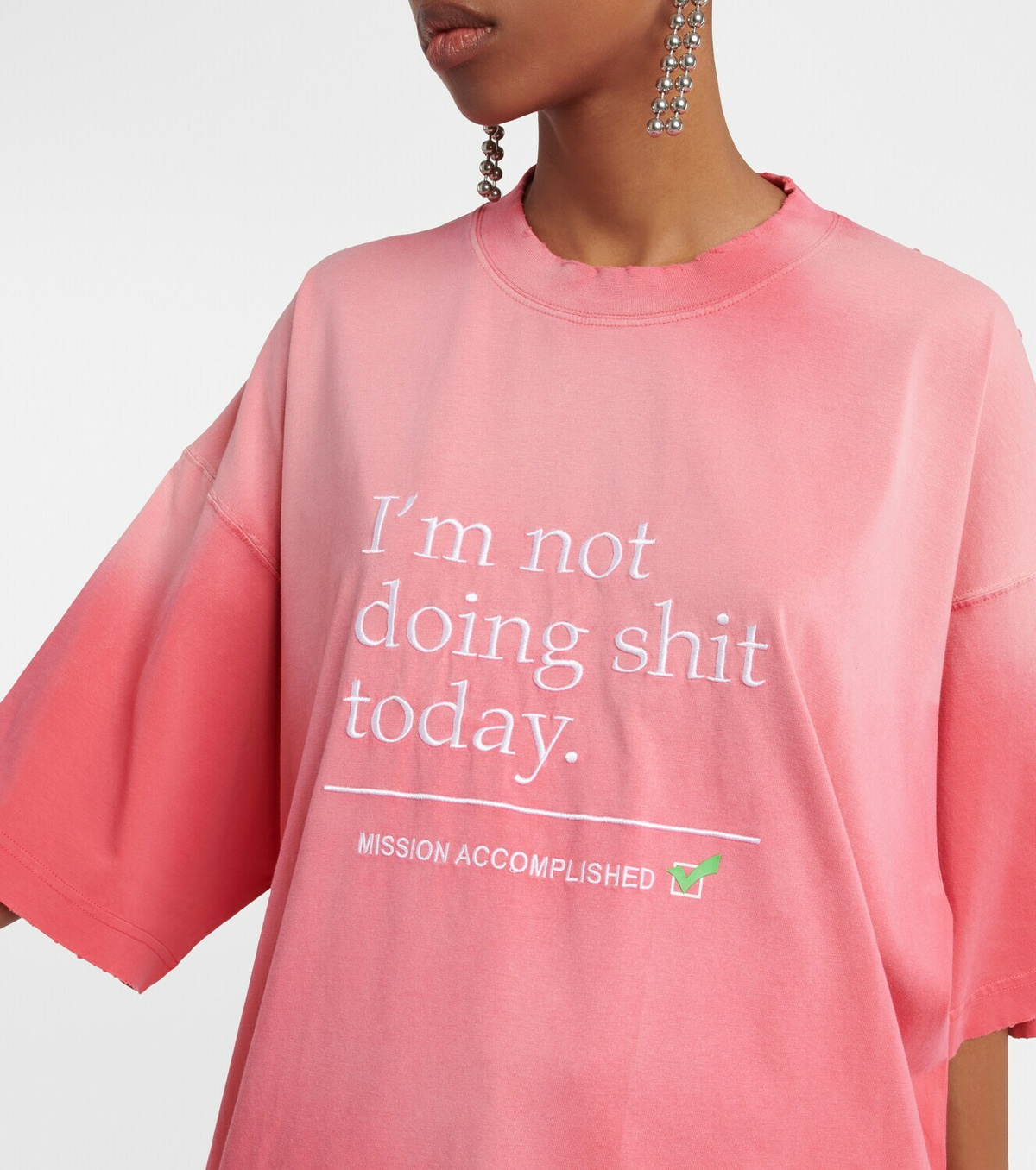 Vetements - Embroidered cotton jersey T-shirt Vetements