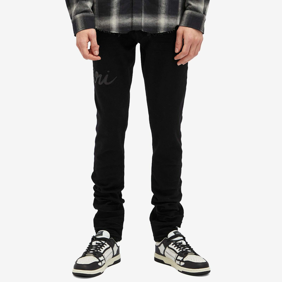 AMIRI Men's Script Logo Jeans in Black Amiri