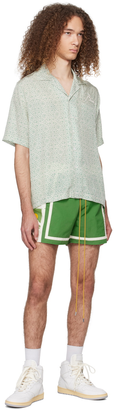 Rhude Green & Off-White Moonlight Shorts Rhude