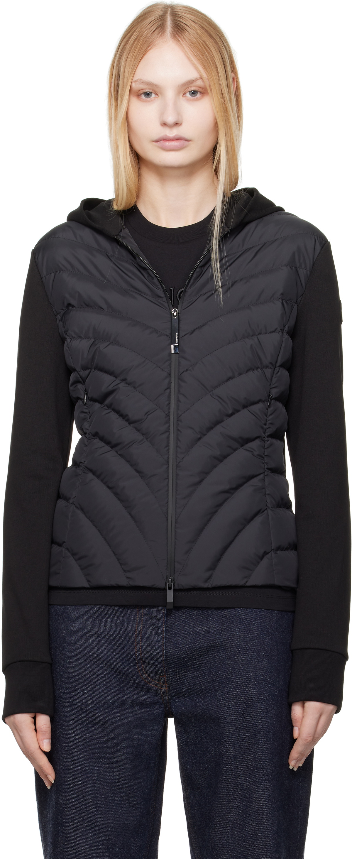 Moncler Black Zip Up Cardigan Down Jacket Moncler