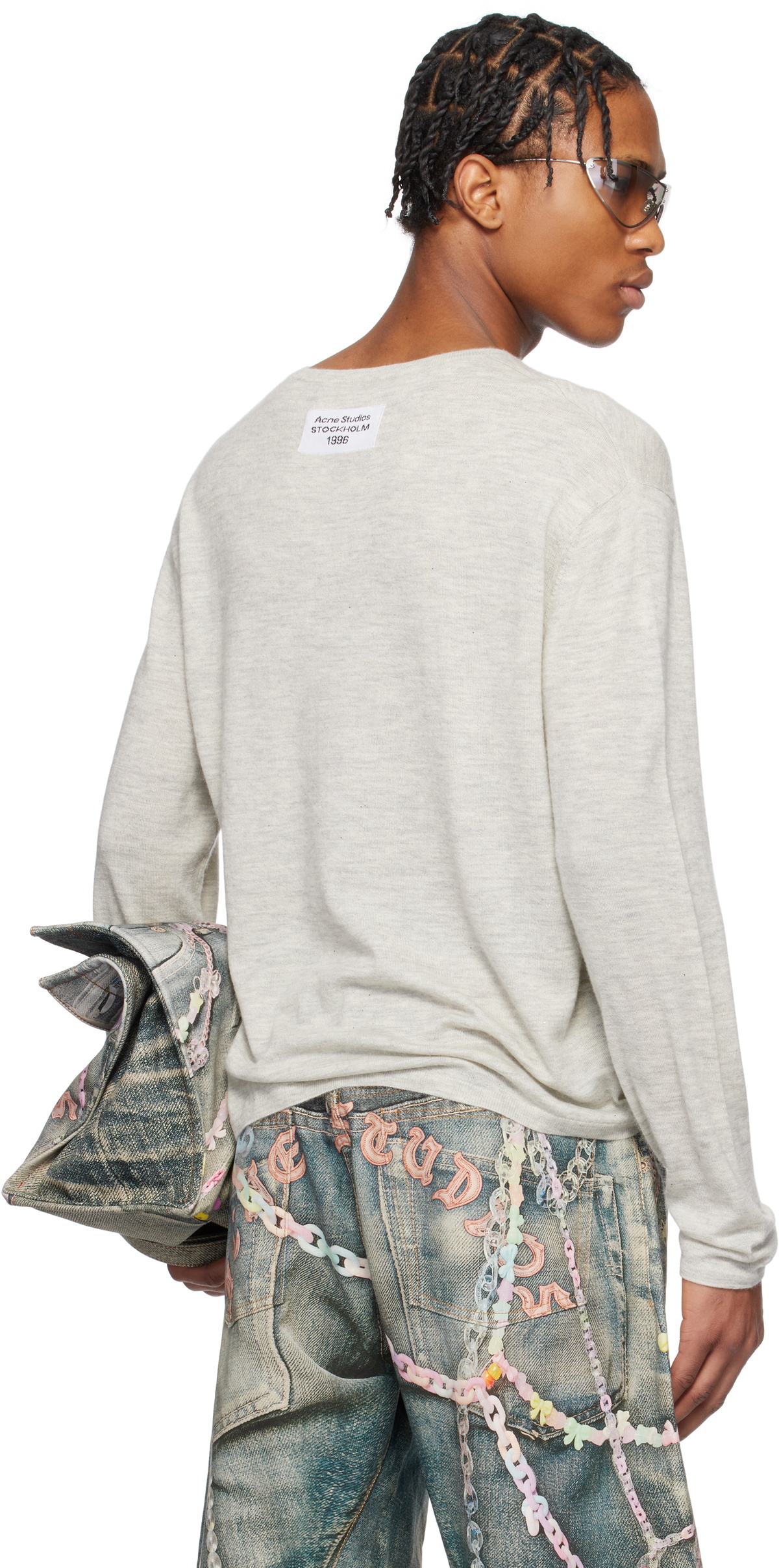 Acne Studios Gray Crew Neck Cashmere Sweater Acne Studios