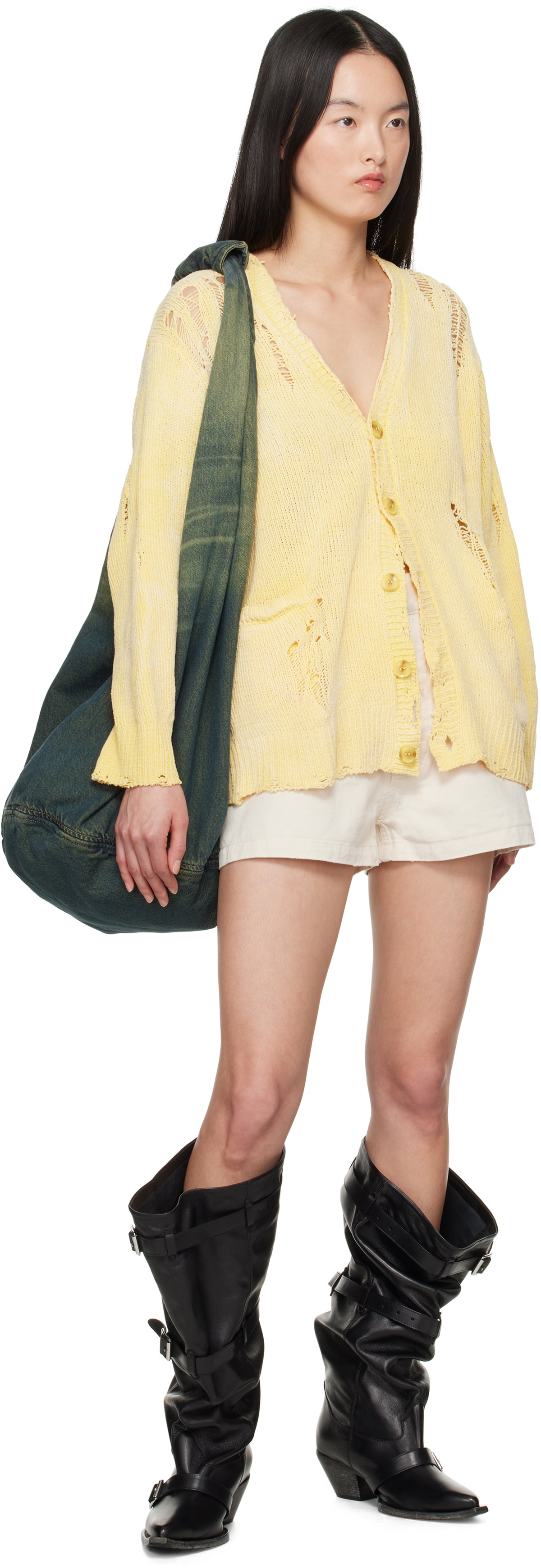 R13 Yellow Boyfriend Cardigan R13
