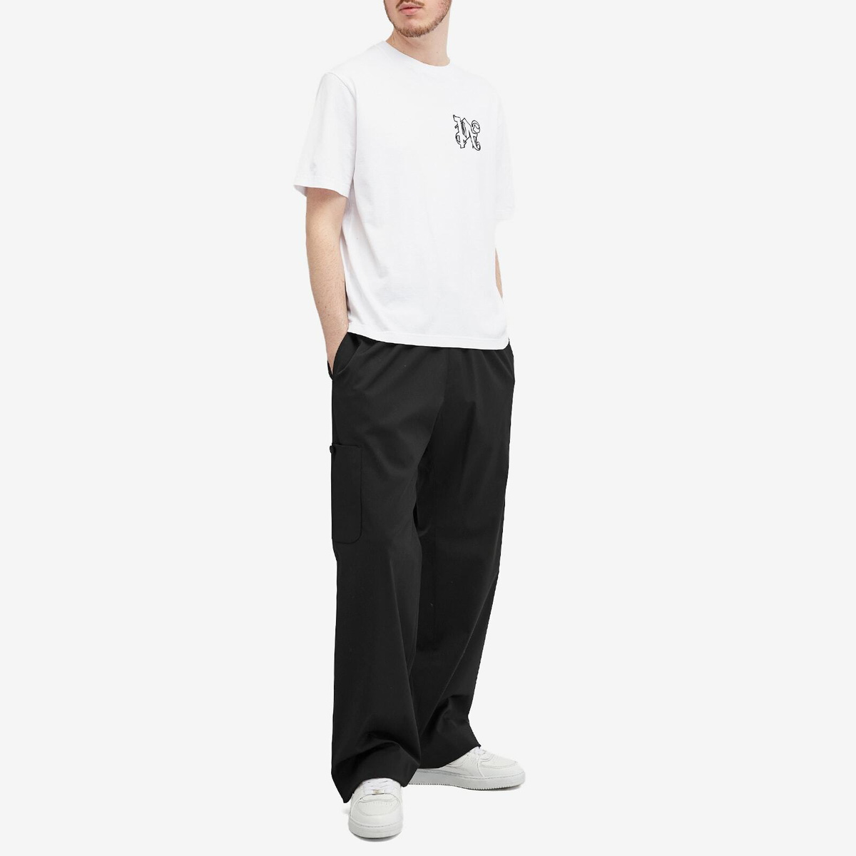 Palm Angels Men's Monogram Cargo Pants in Black Palm Angels