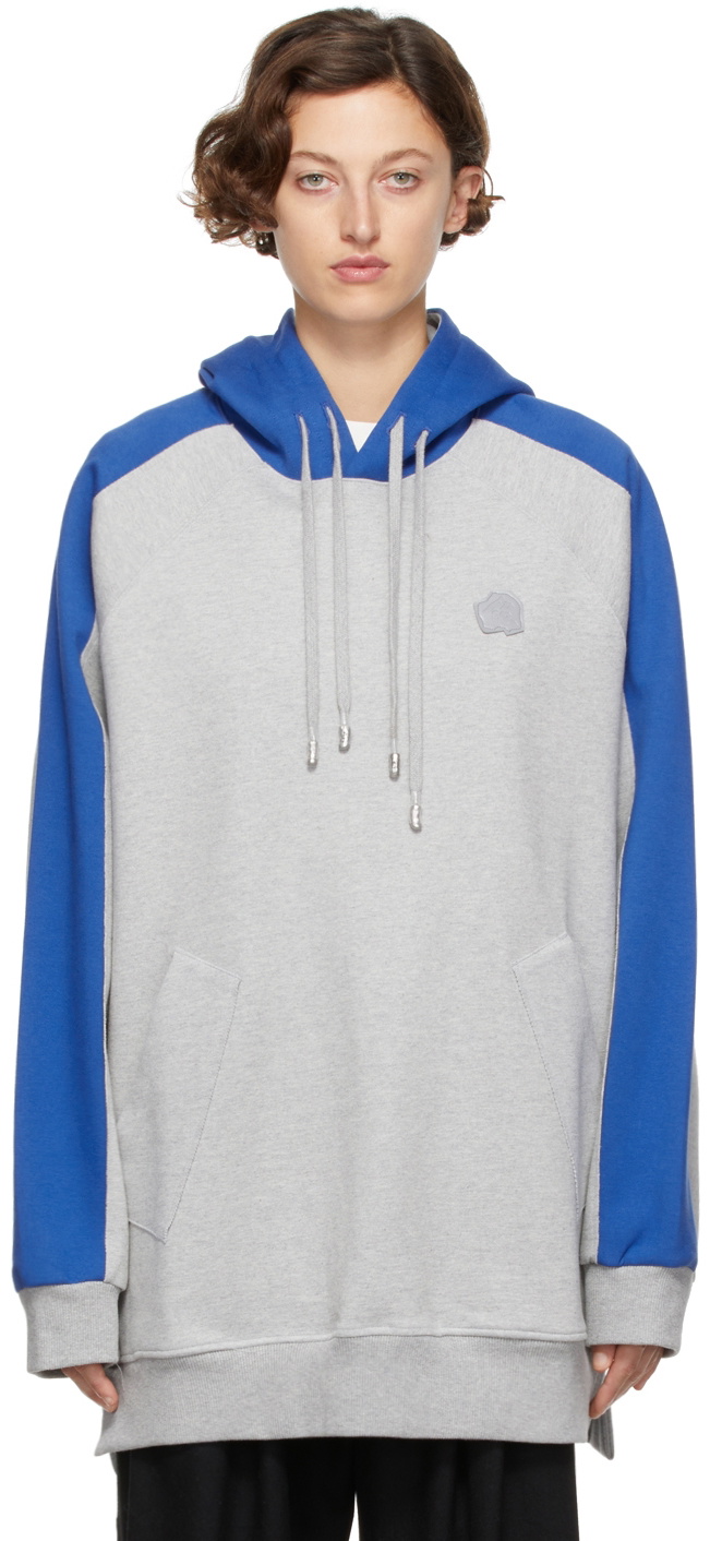 ADER error Grey & Blue Blast Hoodie ADER error