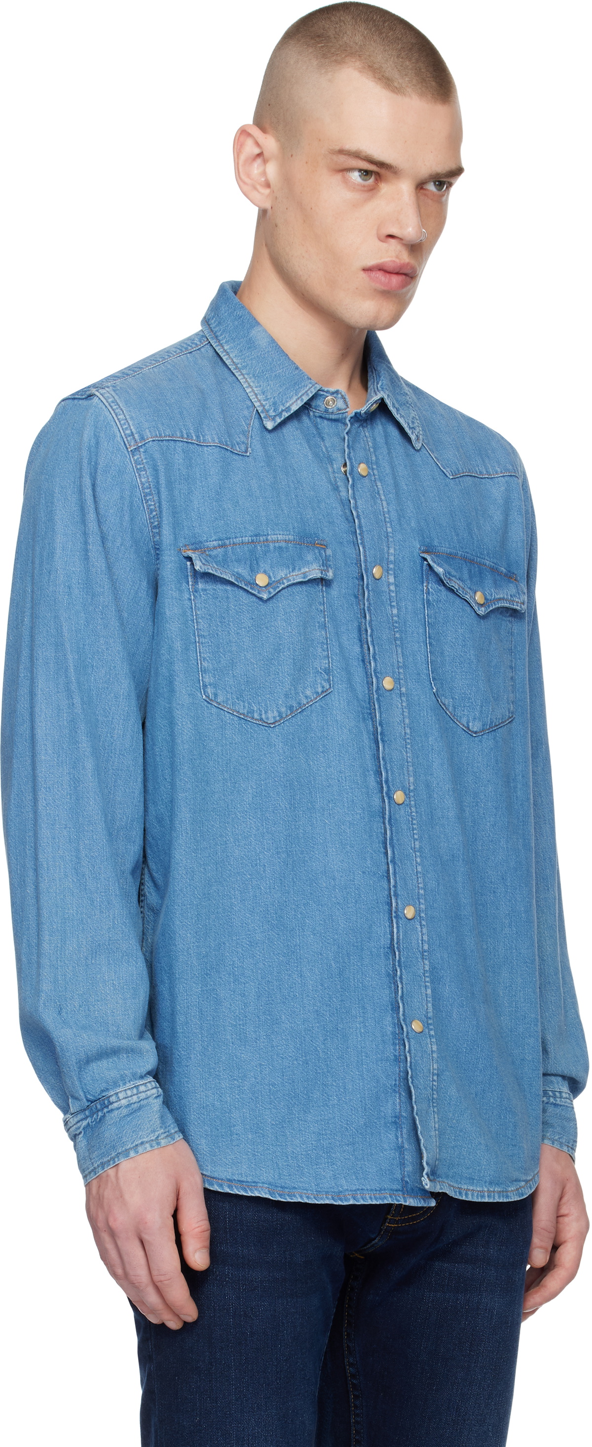 Nudie Jeans Blue George Denim Shirt Nudie Jeans Co