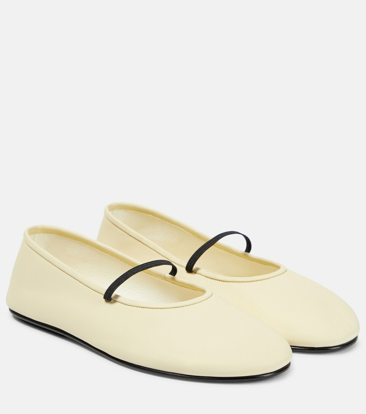 The Row - Elastic leather ballet flats The Row