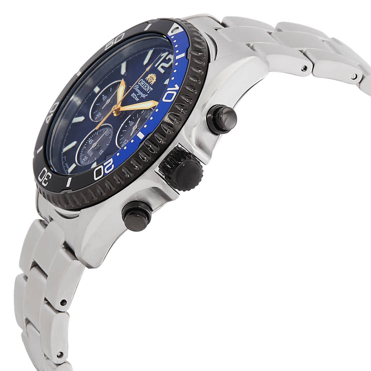 Orient Sports Solar Powered Chronograph Blue Dial Mens Watch RA-TX0208L ...
