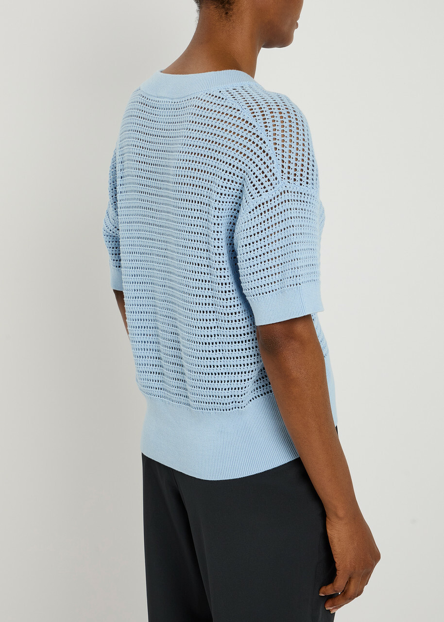 Varley Callie Open-knit top Light Blue Varley