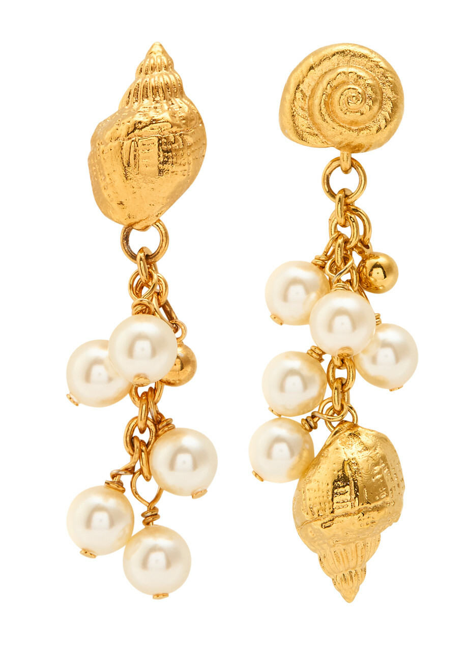 Chloe The Chloé Shells Asymmetric Drop Earrings - Gold - One Size Chloe