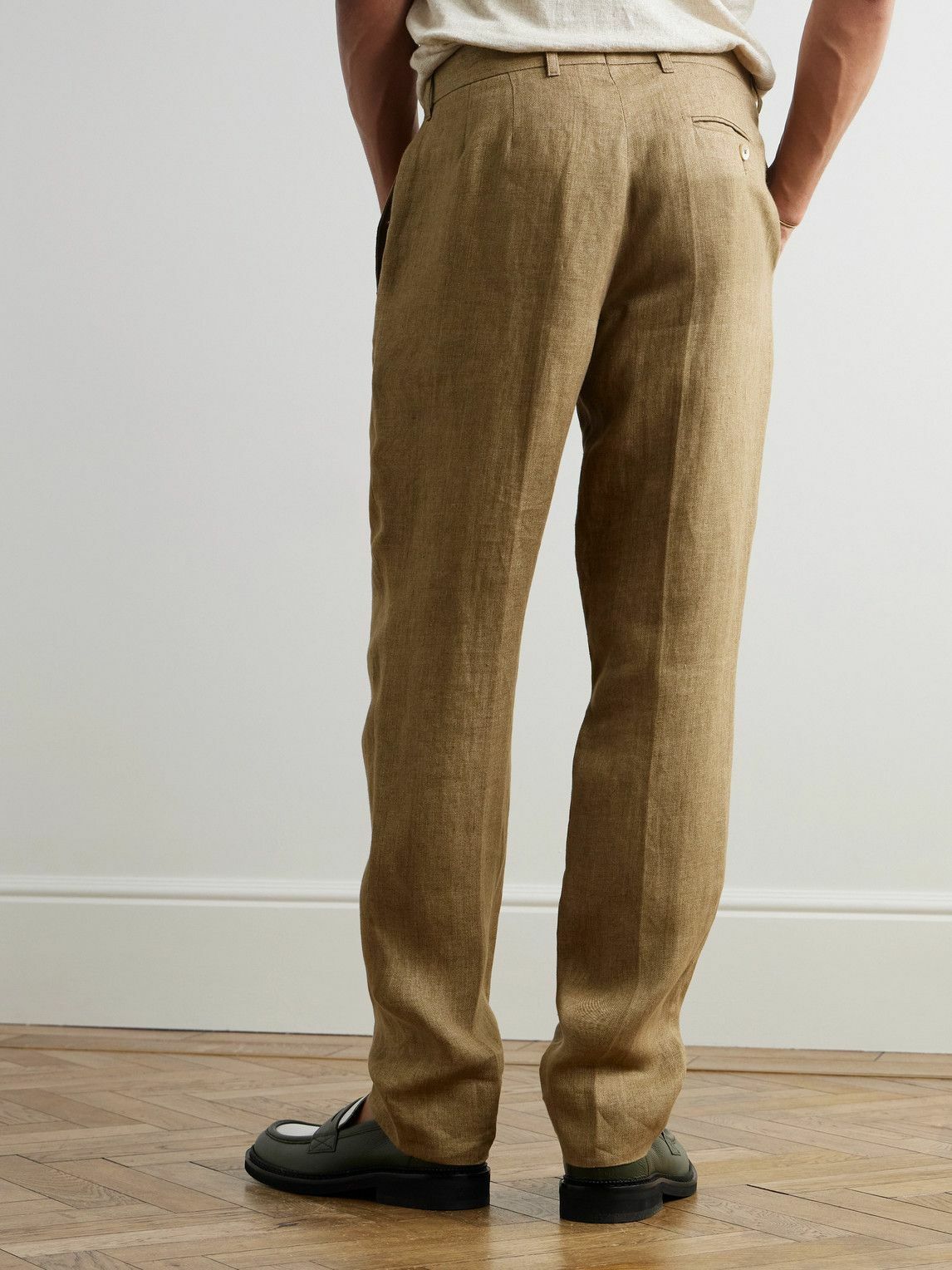 Frescobol Carioca - Affonso Straight-Leg Linen Suit Trousers - Brown ...