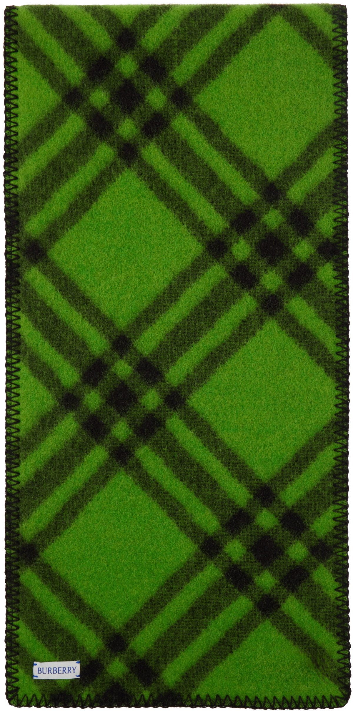 Burberry Green Check Wool Scarf Burberry
