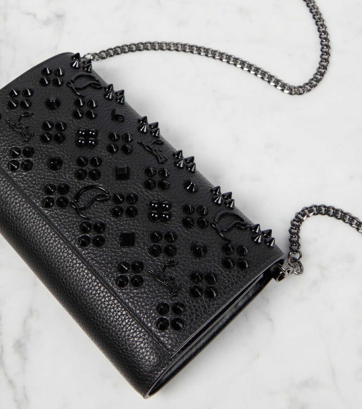 Christian Louboutin Paloma embellished leather clutch Christian Louboutin