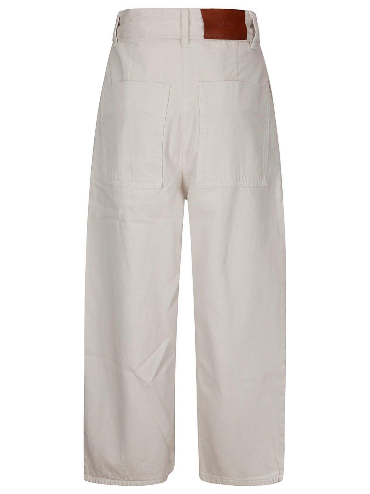 Studio Nicholson Logo Patch Cropped Wide-leg Jeans Studio Nicholson