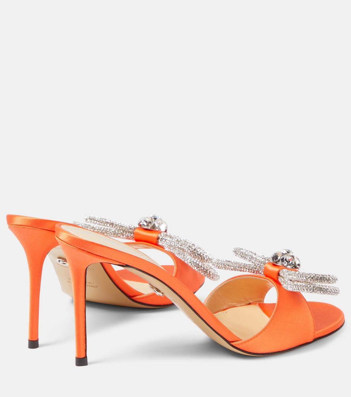 Mach & Mach Double Bow embellished satin mules MACH & MACH