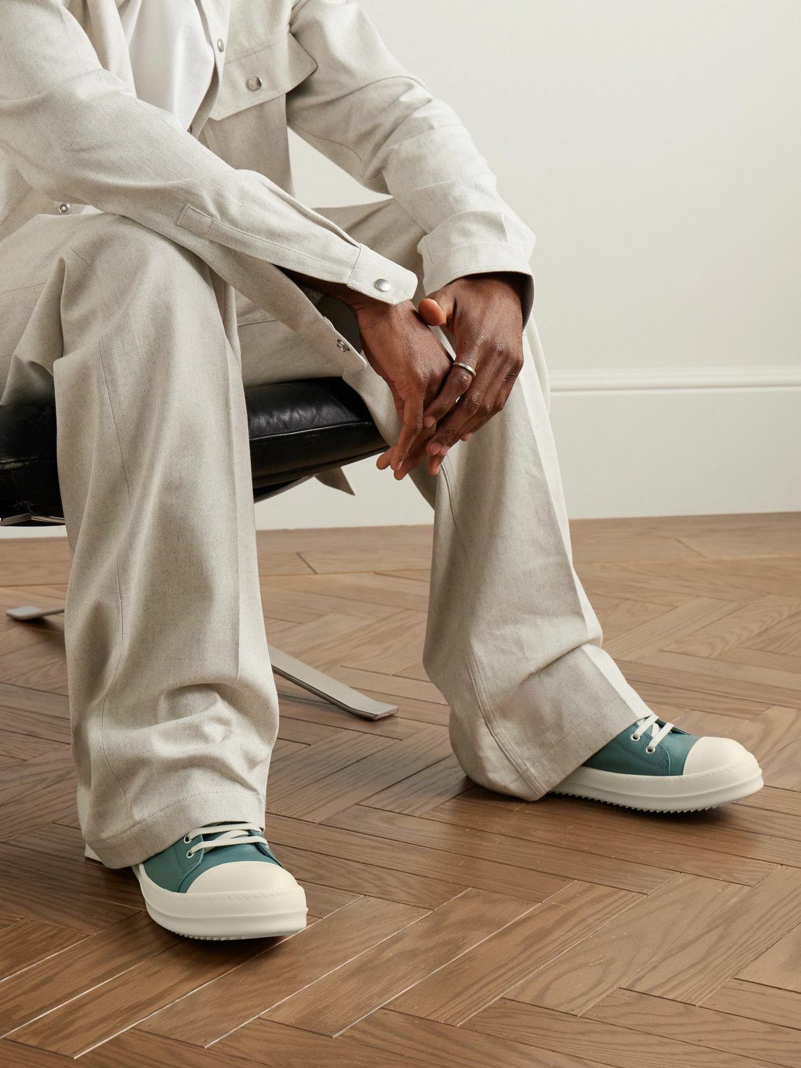 Rick Owens - Ramones Leather Sneakers - Blue Rick Owens