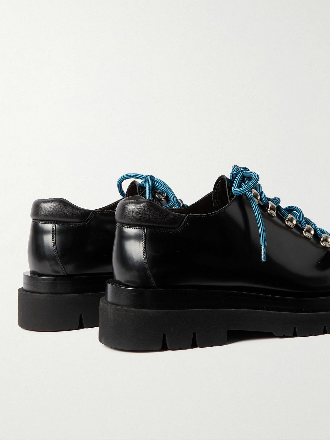 Bottega Veneta - Glossed-Leather Derby Shoes - Black Bottega Veneta