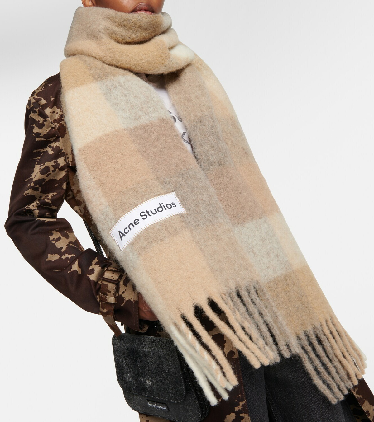 Acne Studios Checked alpaca-blend scarf Acne Studios