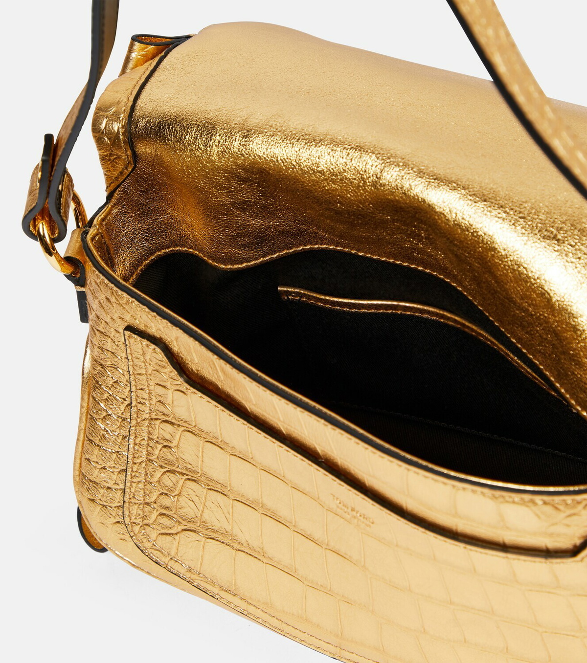 Tom Ford - Jennifer Small croc-effect metallic leather shoulder bag TOM ...