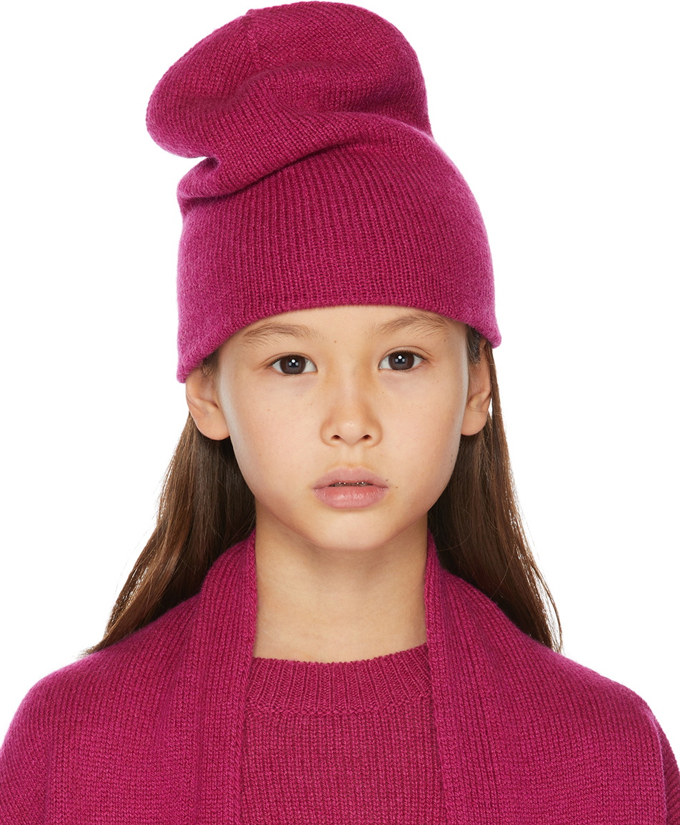 The Row Kids Pink Cashmere Elfie Hat The Row