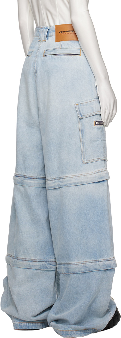 VETEMENTS Blue Triple Zip-Up Jeans Vetements