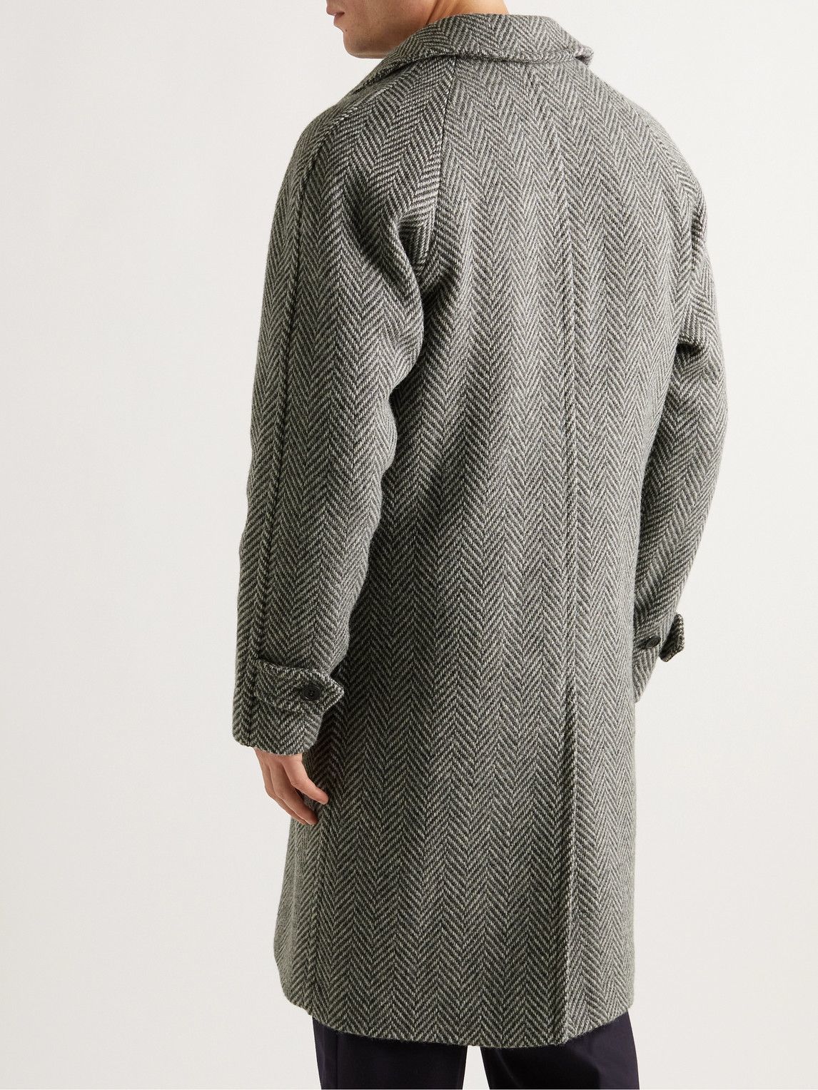 Kingsman - Slim-Fit Herringbone Wool Coat - Gray Kingsman