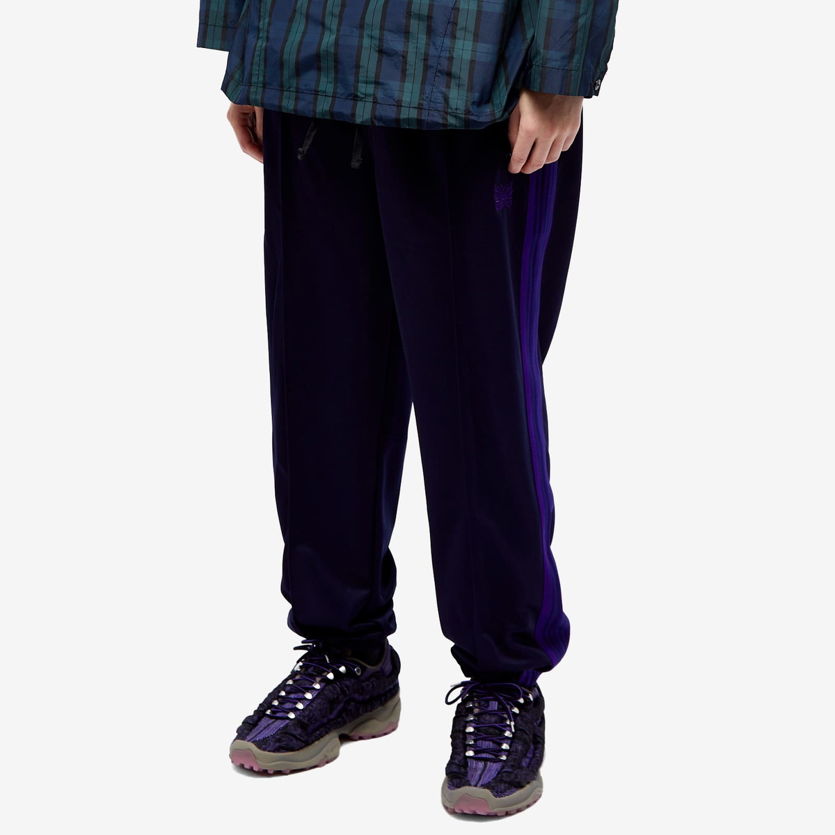 Needles Men's Poly Smooth Zipped Track Pant in Navy Needles