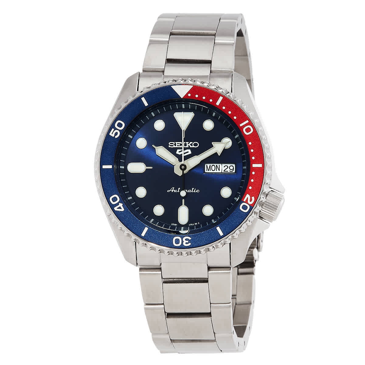 Seiko 5 Sports Automatic Blue Dial Pepsi Bezel Mens Watch SRPD53K1 Seiko