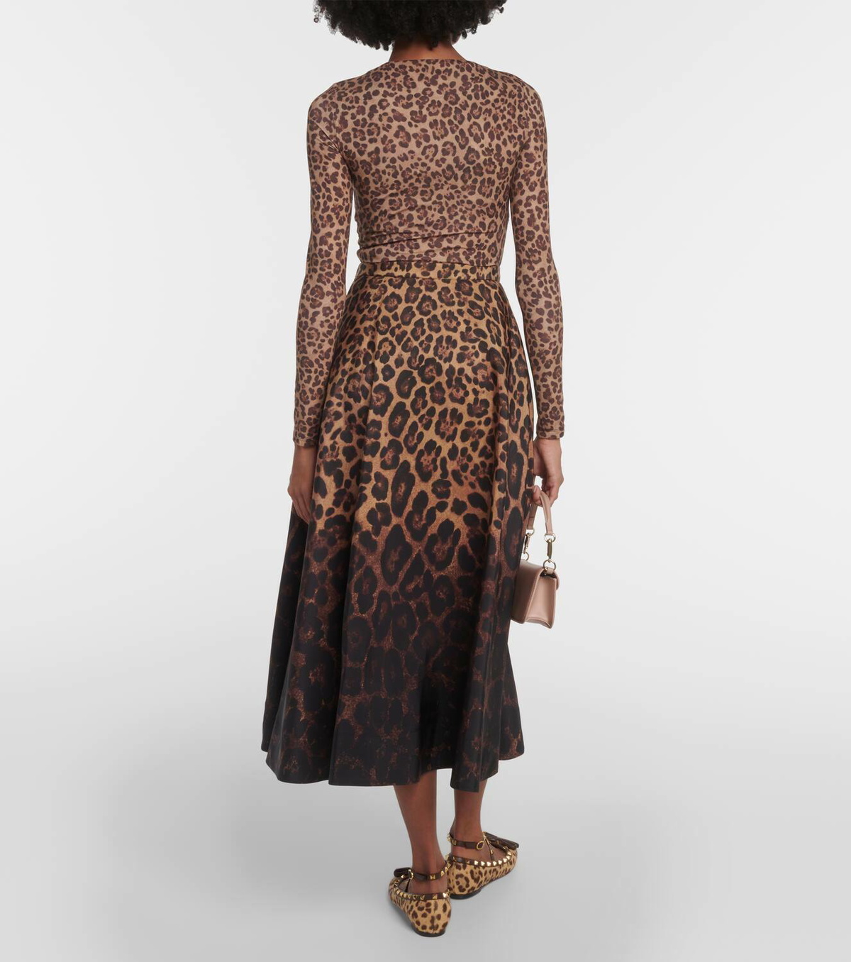 Valentino Leopard-print silk midi skirt Valentino