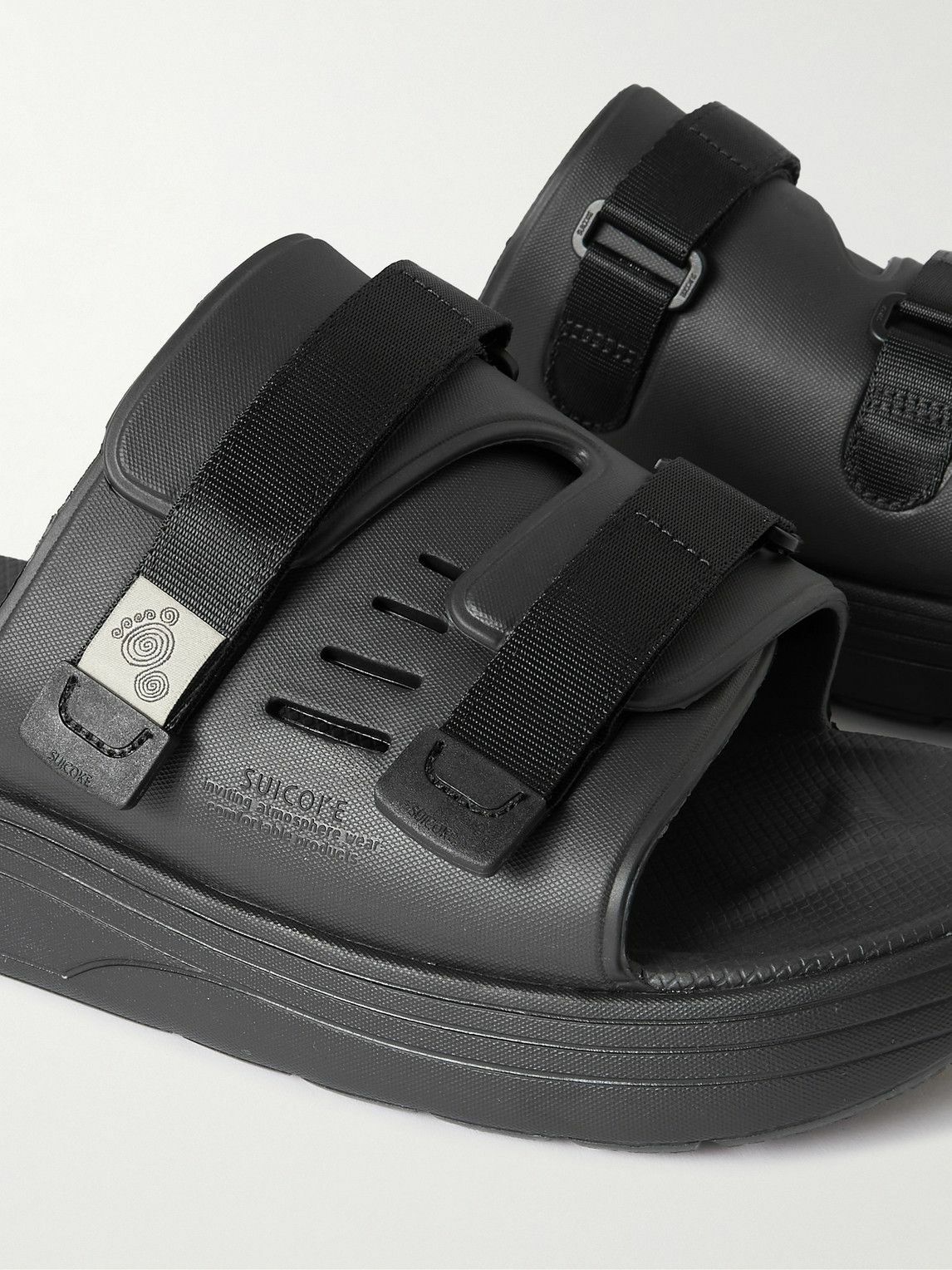 Suicoke - Webbing-Trimmed Rubber Slides - Black Suicoke