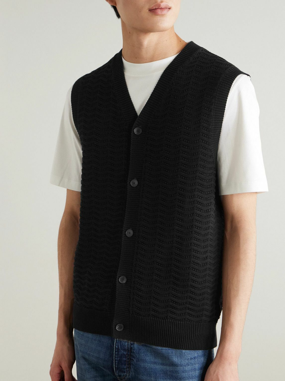 Mr P. - Crocheted Organic Cotton Vest - Black Mr P.