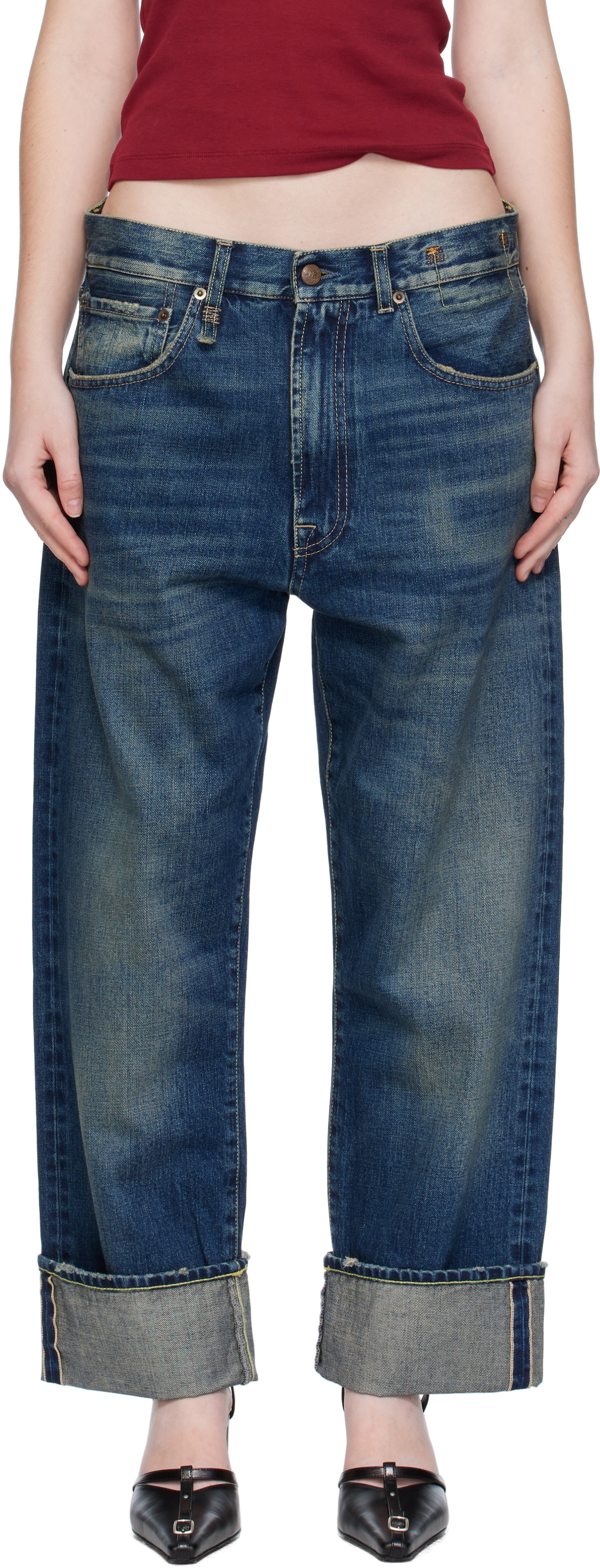R13 Blue Cuffed X-BF Jeans R13