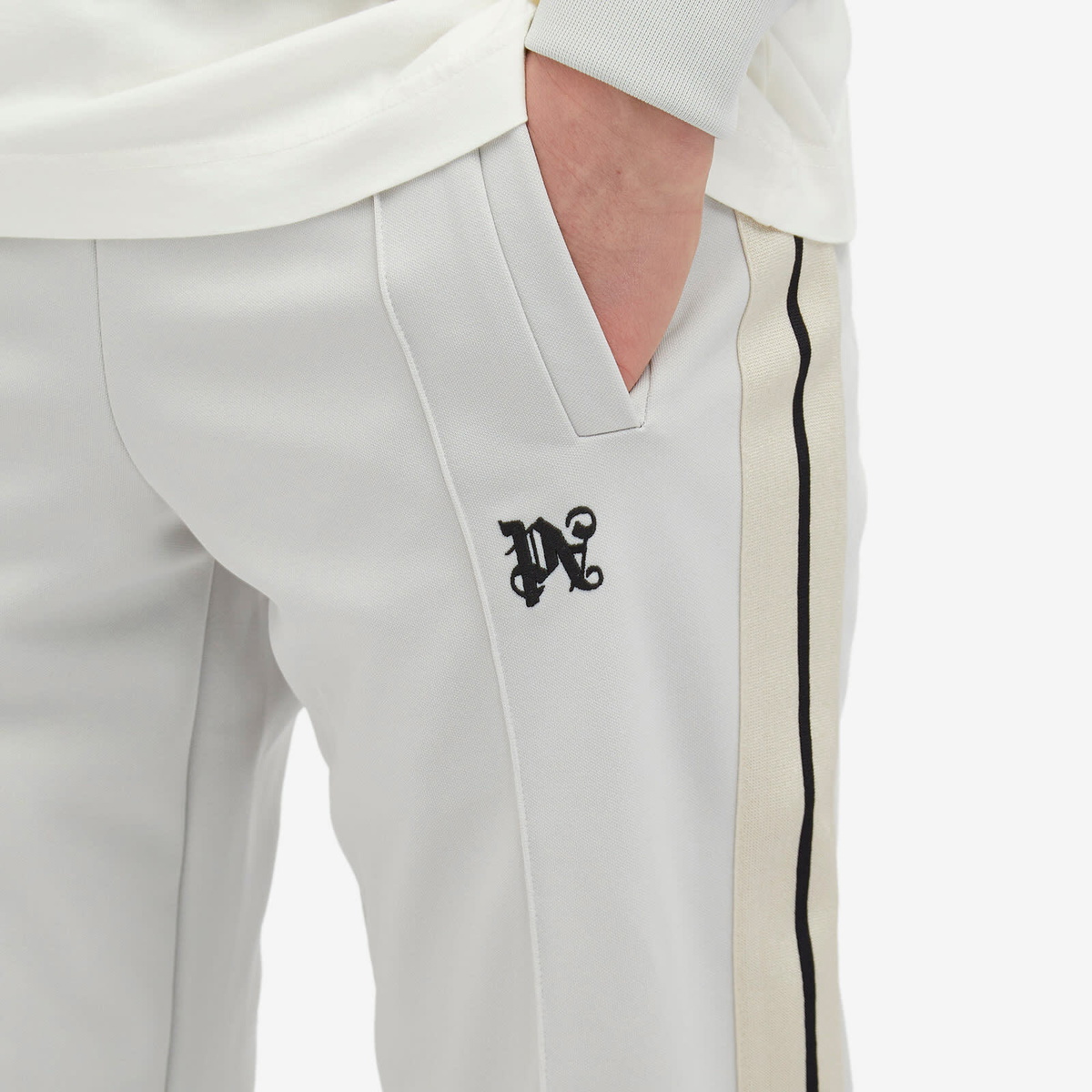 Palm Angels Men's Monogram Track Pants in Grey Palm Angels
