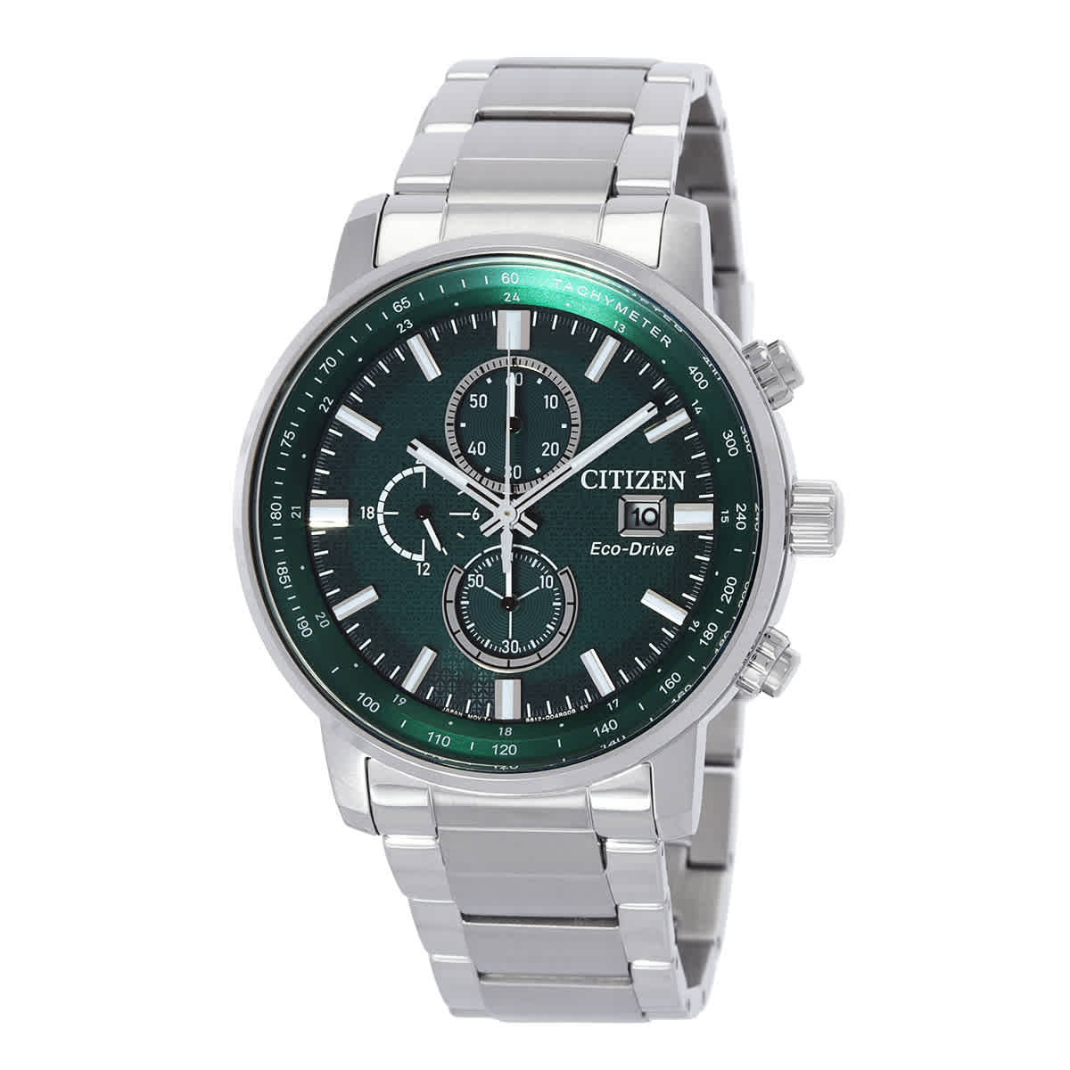 Citizen Chronograph Quartz Green Dial Mens Watch CA0840-87X Citizen