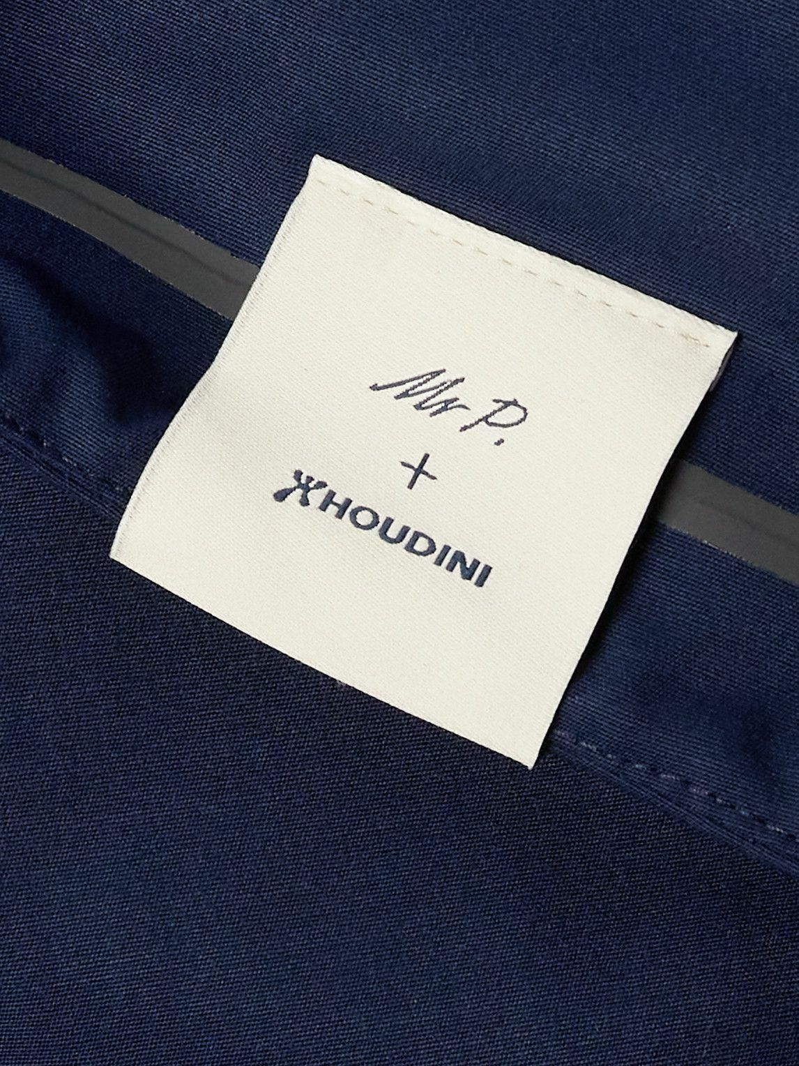 Mr P. - Houdini Logo-Embroidered Wool-Shell Hooded Jacket - Blue Mr P.