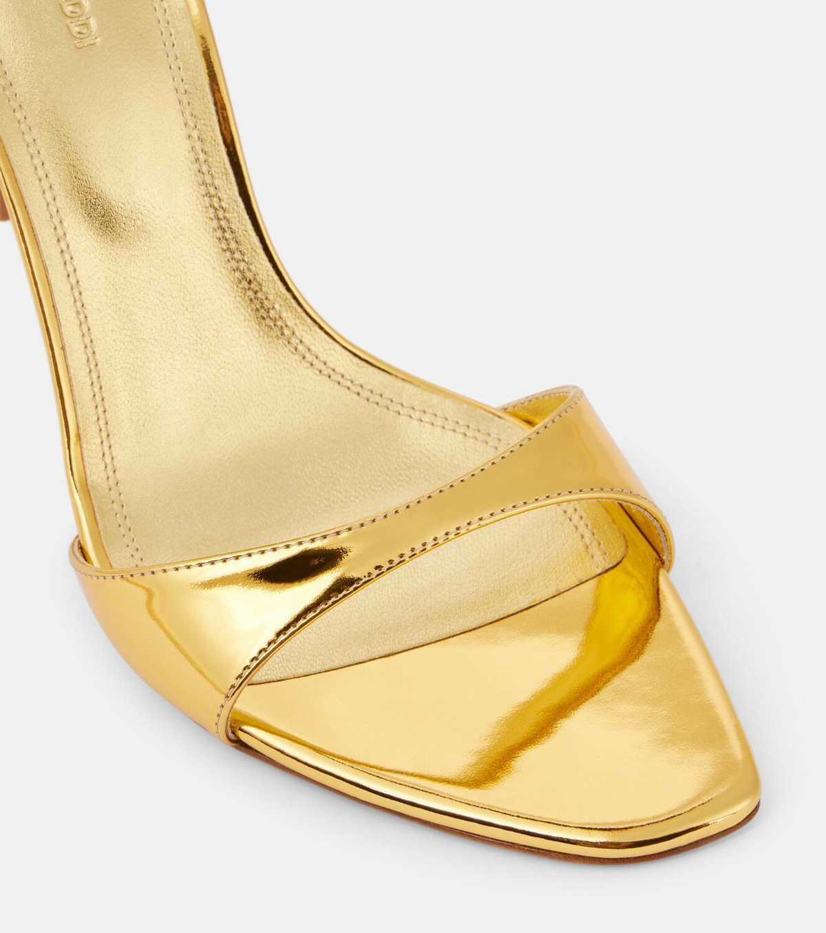 Amina Muaddi Agnese 95 mirrored leather sandals Amina Muaddi