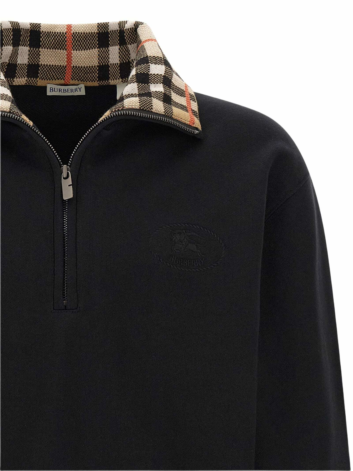 Burberry check Neck Sweatshirt Burberry