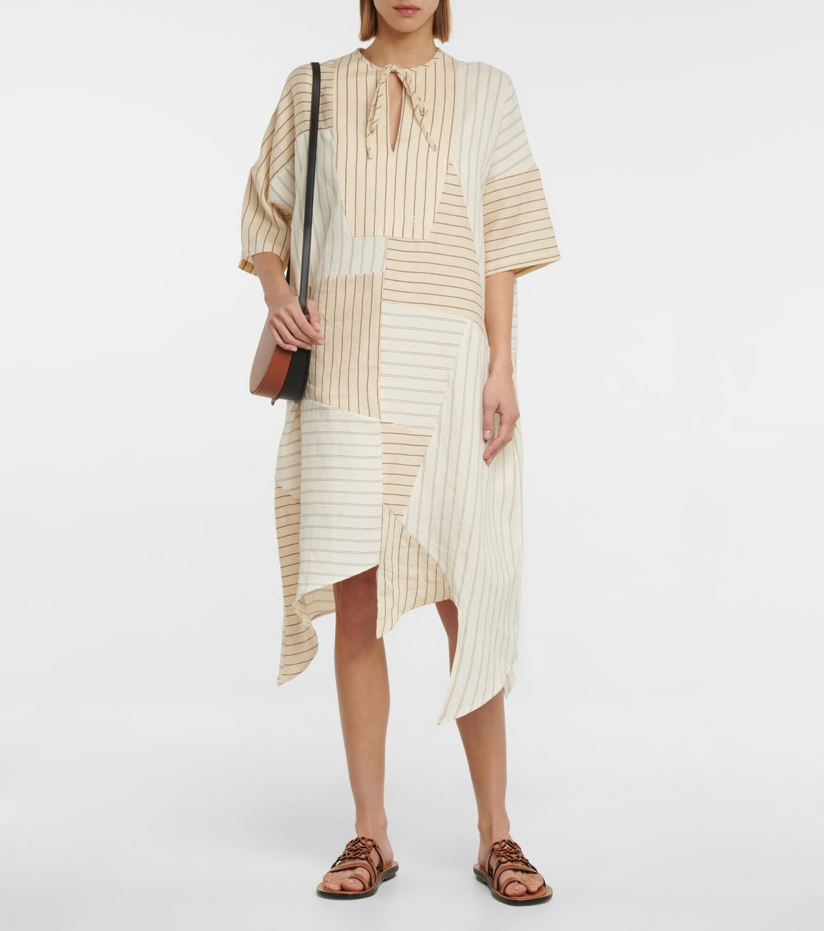 Loewe - Patchwork linen-blend midi dress Loewe