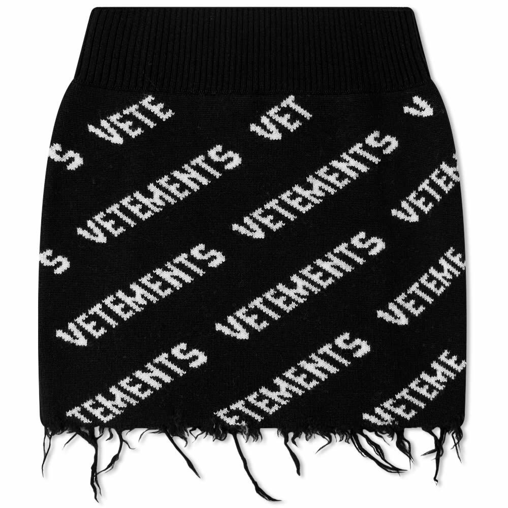 Vetements Women's Monogram Mini Skirt in Black/White Vetements