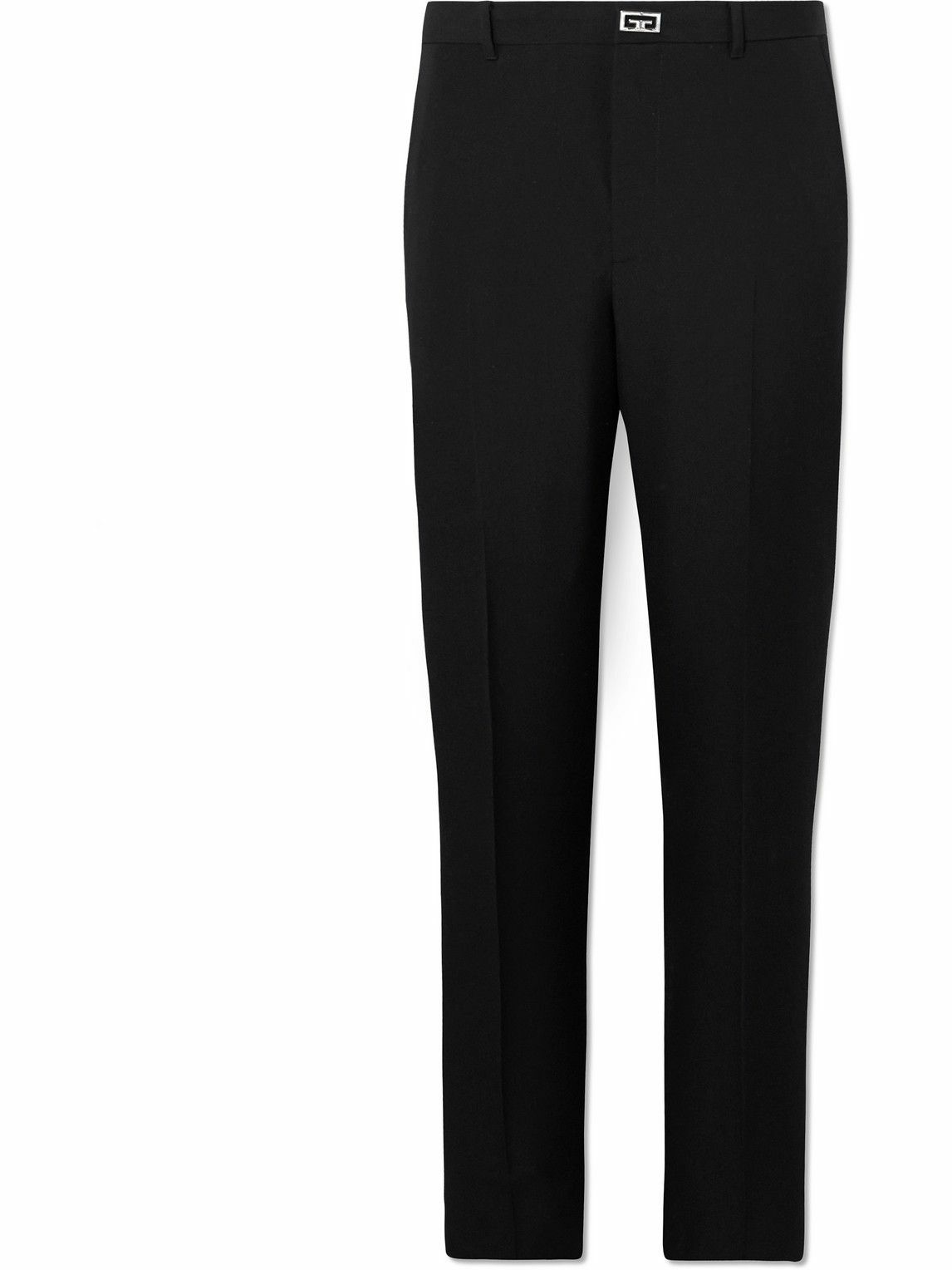 Givenchy - Tapered Logo-Embellished Wool Trousers - Black Givenchy