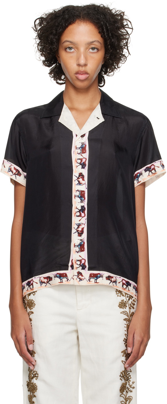 Bode Black Taureau Shirt Bode