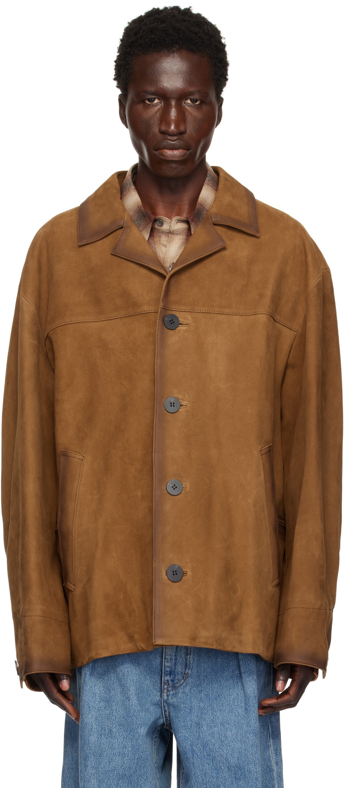 WOOYOUNGMI Brown Goat Suede Jacket Wooyoungmi