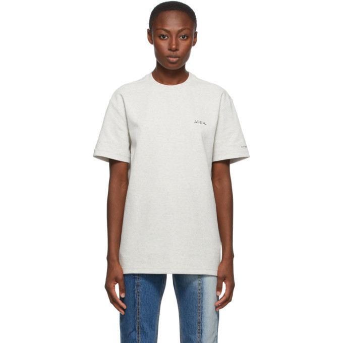 ADER error Grey Print At Front T-Shirt ADER error