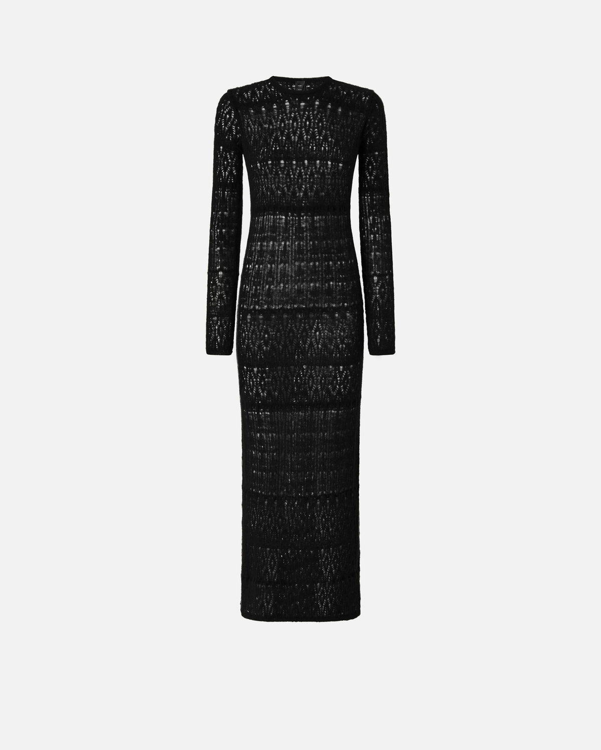 Pinko Perforated Knit Long Dress Limo Black Pinko