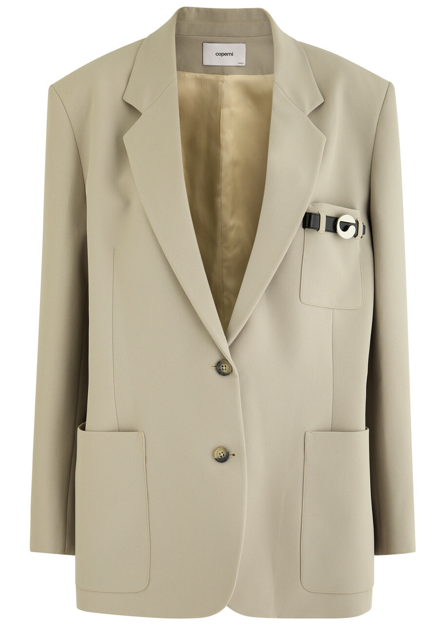 Coperni Logo-embellished Woven Blazer Beige Coperni
