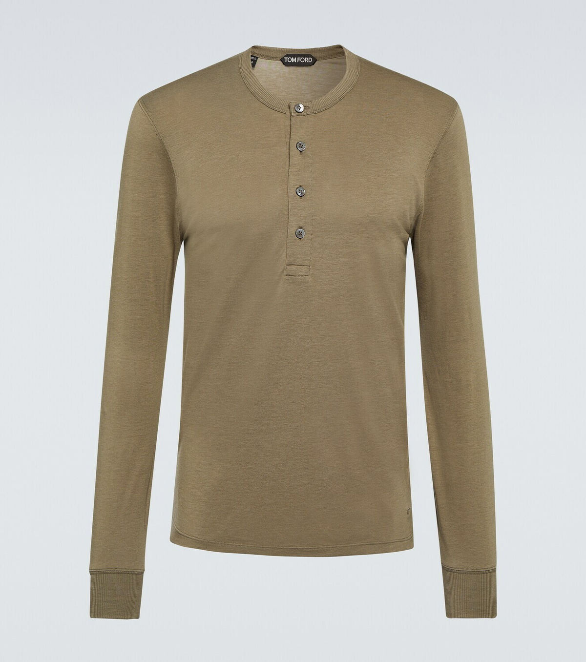 Tom Ford Cotton-blend jersey Henley shirt TOM FORD