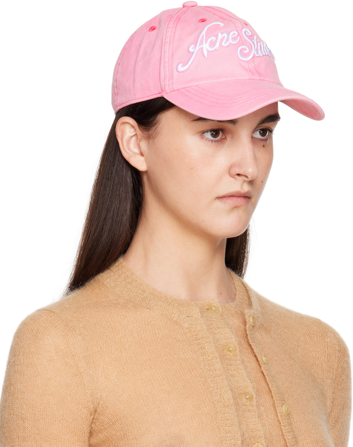Acne Studios Pink Logo Cap Acne Studios